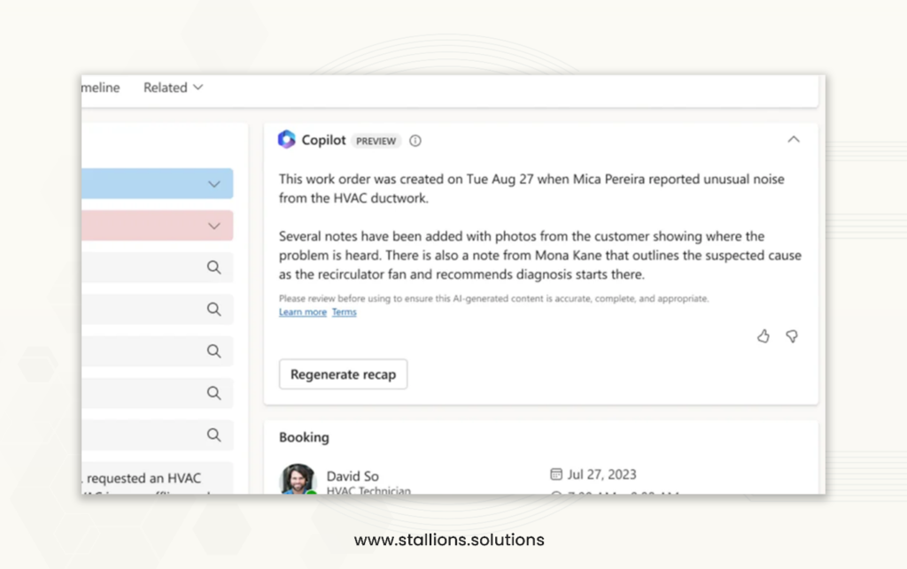 Using Copilot in Dynamics 365 for Field Service Optimization
