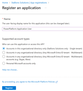 Setting up an Application User in Power Platform - Stallions Solutions